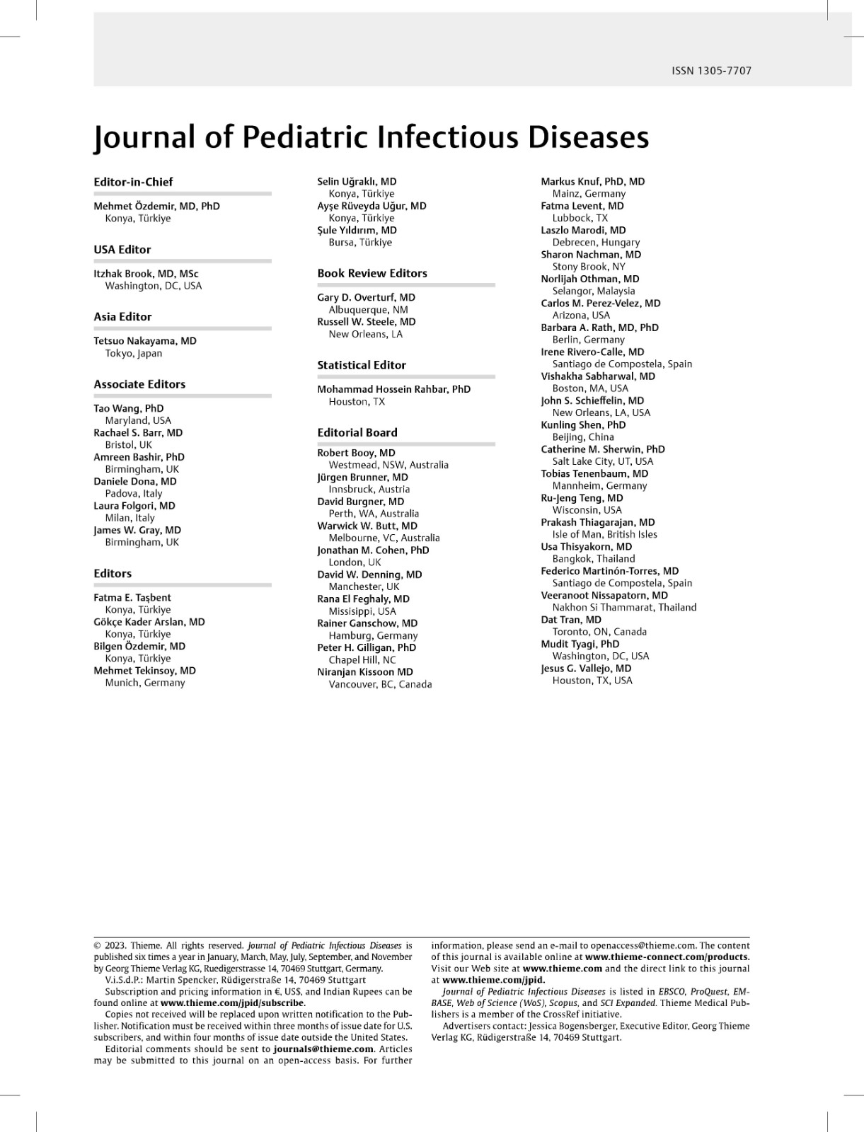 Journal of Pediatric Infectious Diseases - Thieme Publisher China